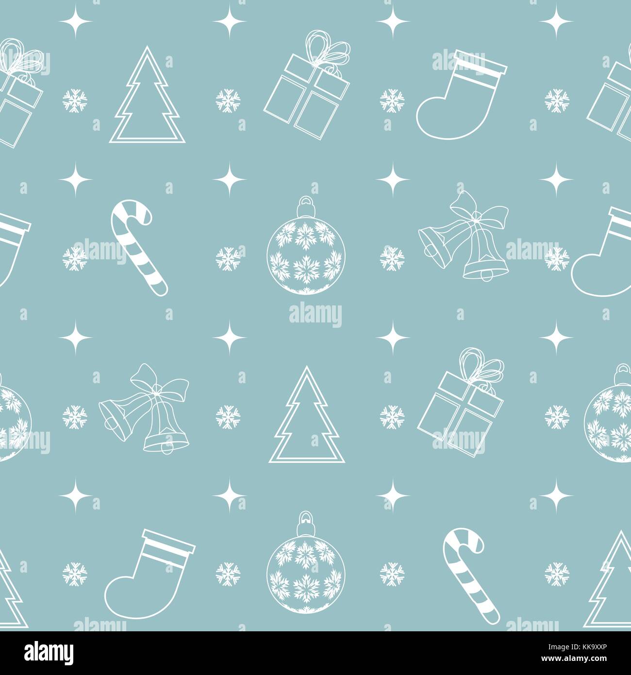 Seamless pattern with with different winter symbols in line style ...