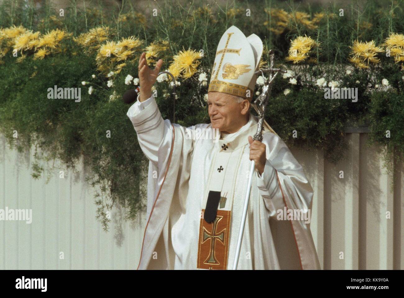 Pope John Paul II holds mass in Luxembourg. The head of the Catholic ...