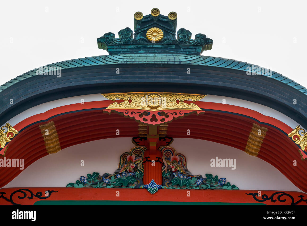 Fushimi Inari Taisha Shinto shrine, Front view decoration (Oigata ...