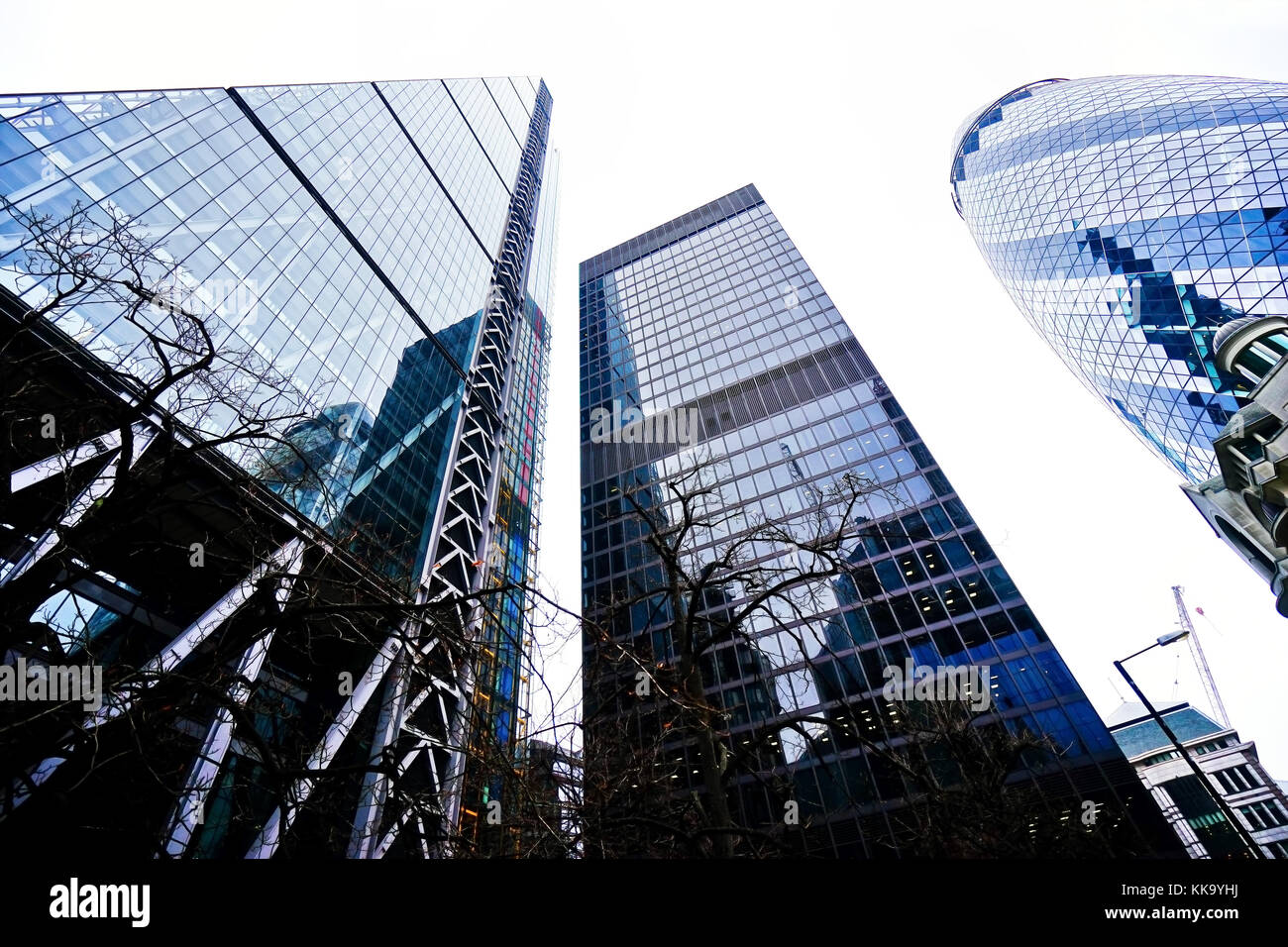 Modern office buildings in london business central gherkin hi-res stock ...
