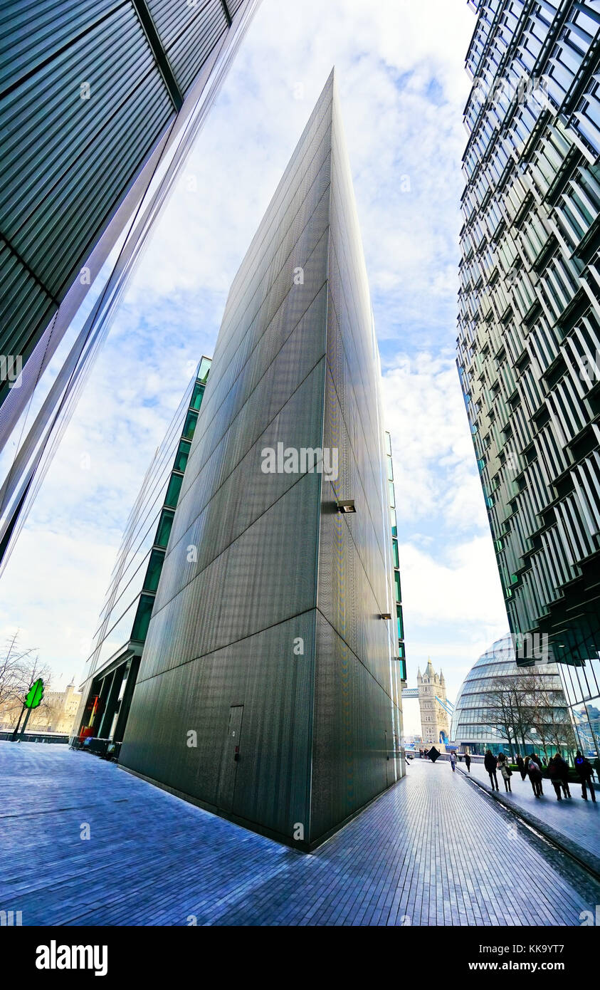 London, UK- February 6, 2017: View of the office buildings near Tower ...