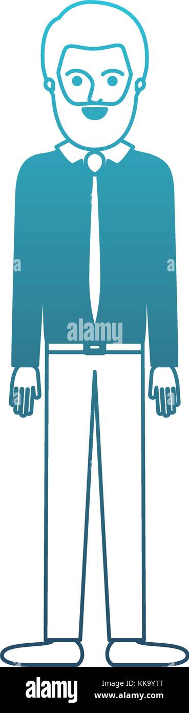 Man Full Body With Shirt And Tie And Pants And Shoes With Short Hair