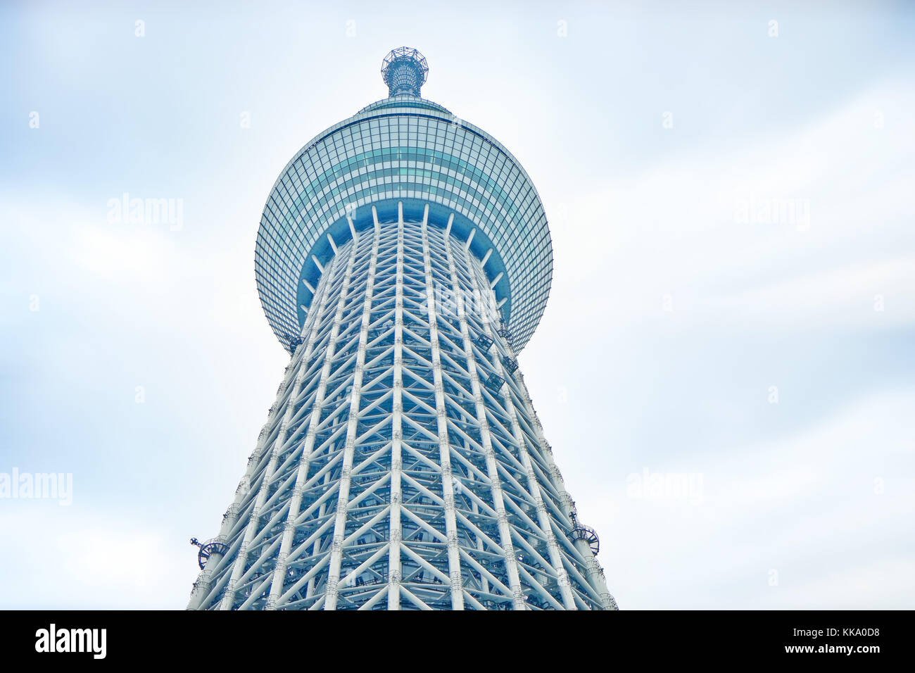 Tokyo, Japan - July 17, 2016: View from the bottom of the Tokyo Skytree ...
