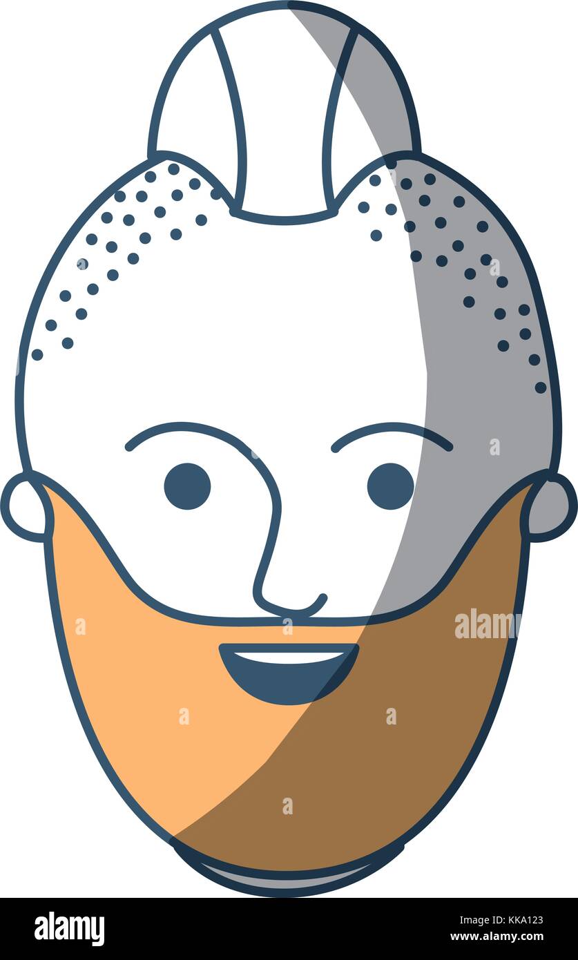 male face with taper fade haircut and beard in color sections ...