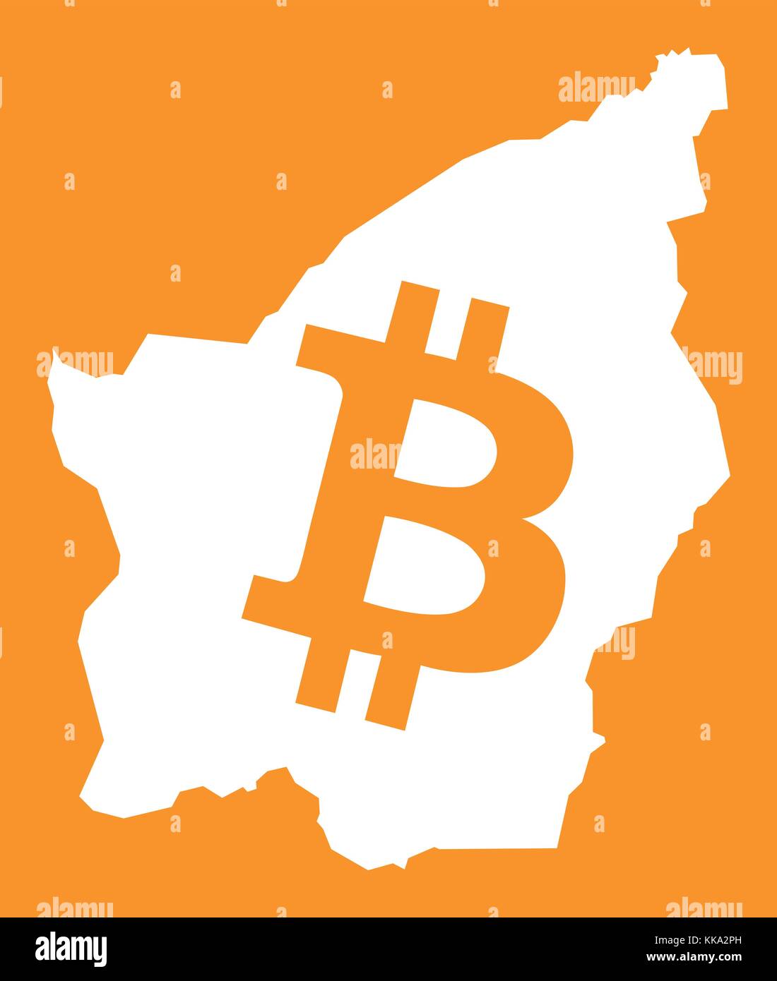 San Marino map with bitcoin crypto currency symbol illustration Stock ...