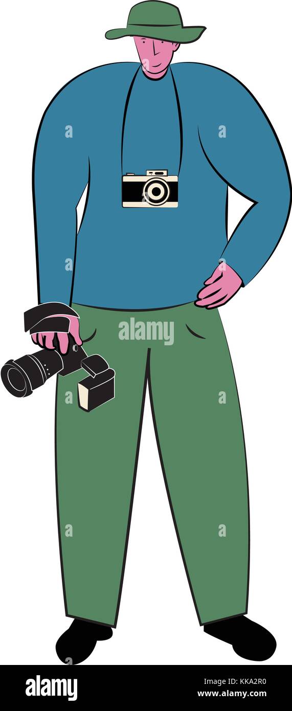 Young tourist camera Stock Vector Images - Alamy