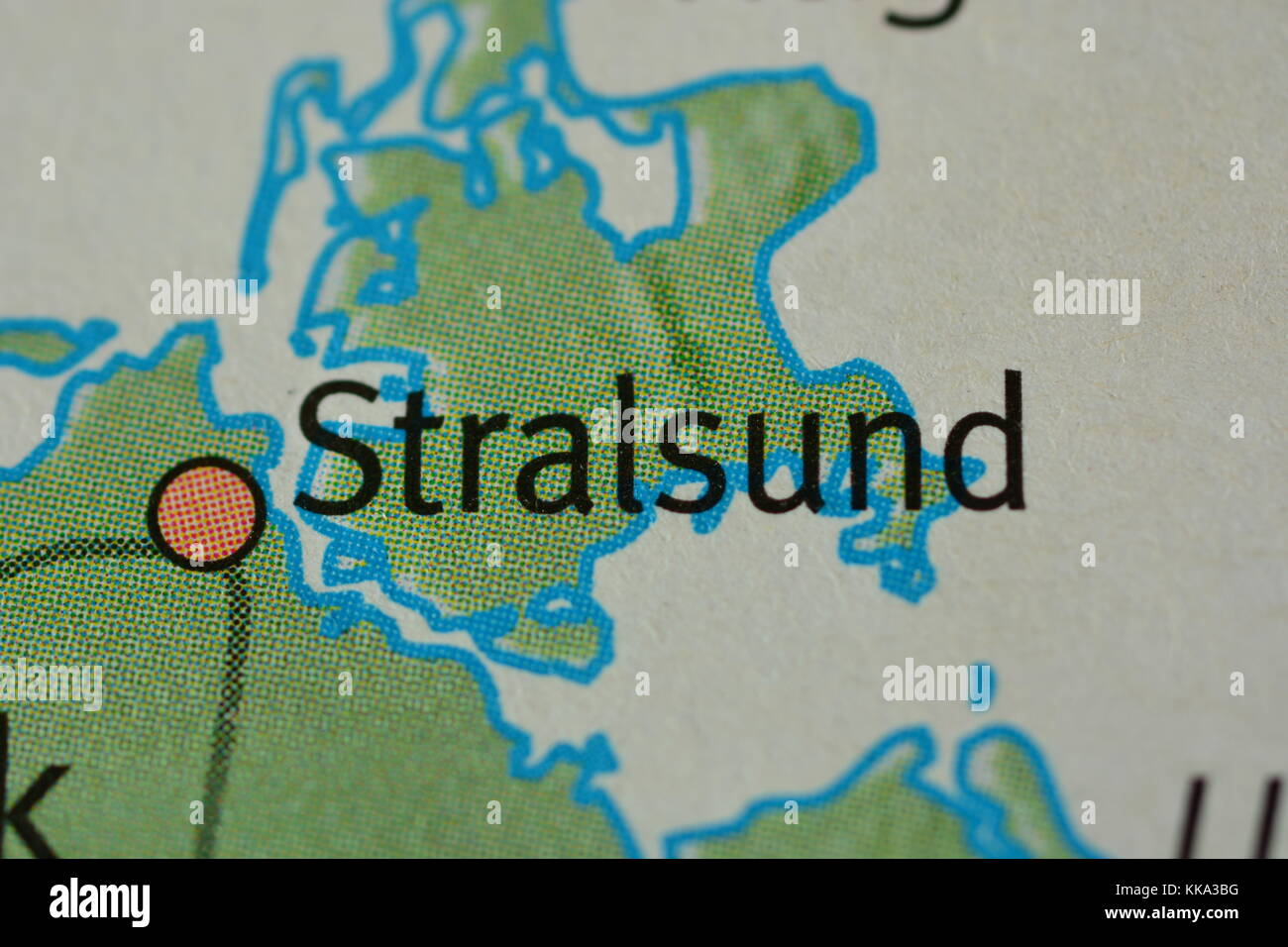 City name STRALSUND on a map Stock Photo - Alamy