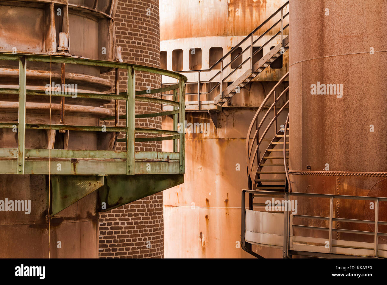 weathered rusty industrial scenery with old corroded objects Stock ...