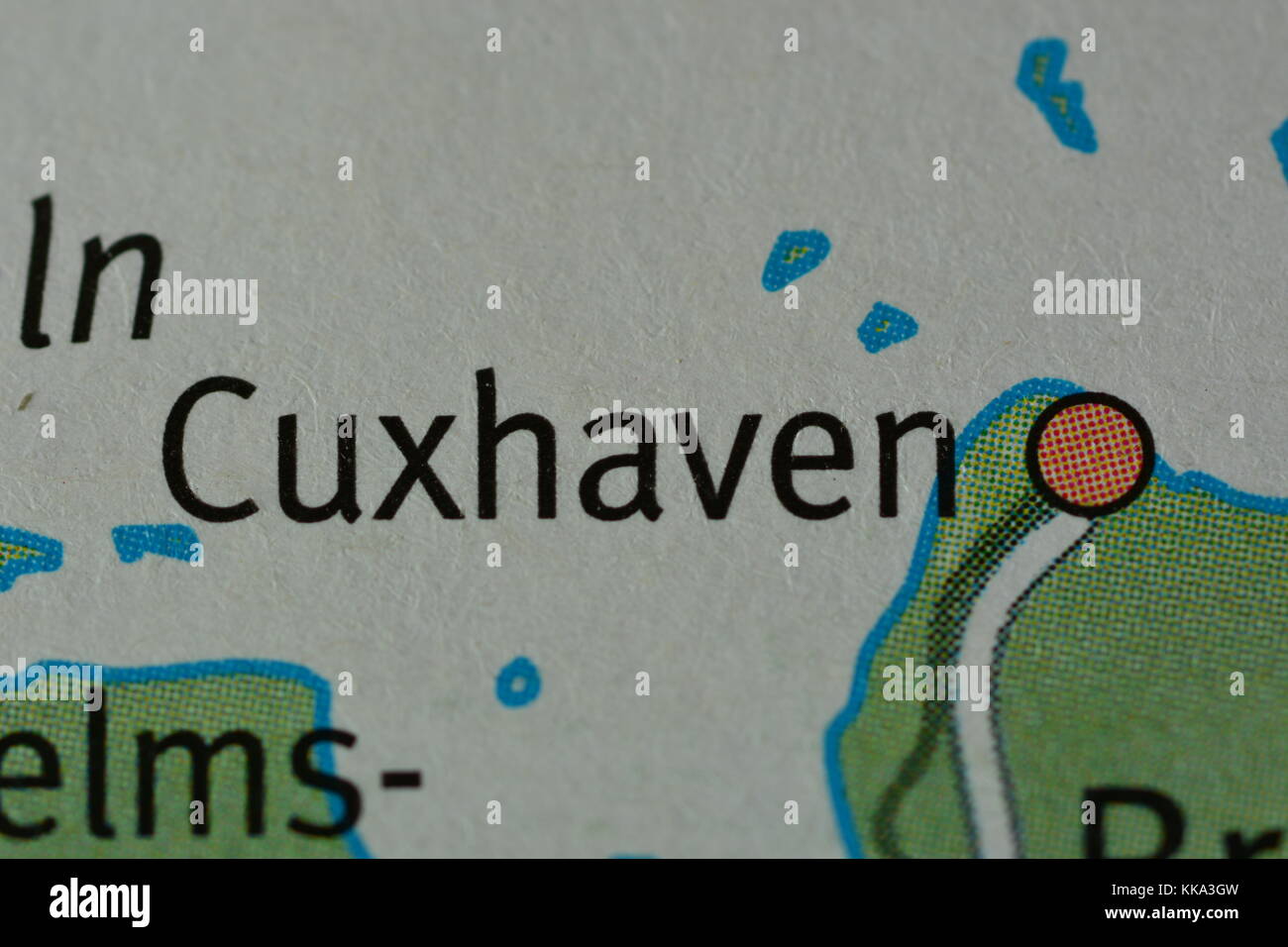 City name CUXHAVEN on a map Stock Photo - Alamy