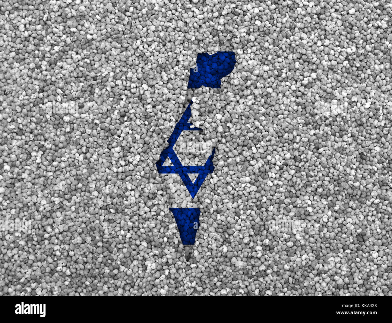Map and flag of Israel on poppy seeds Stock Photo - Alamy