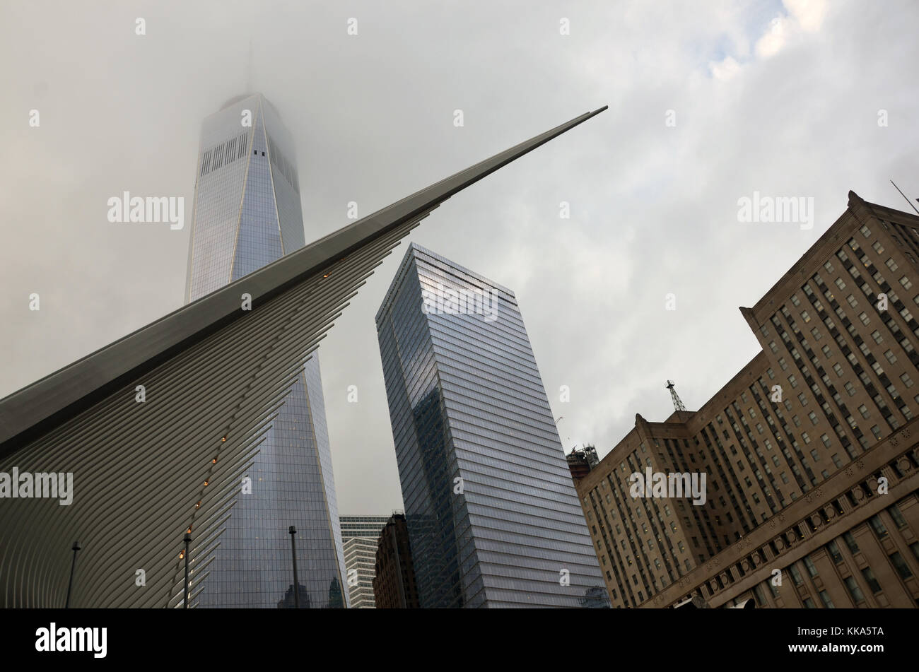 The One World Trade Center at Ground Zero with the Oculus Transport Hub ...