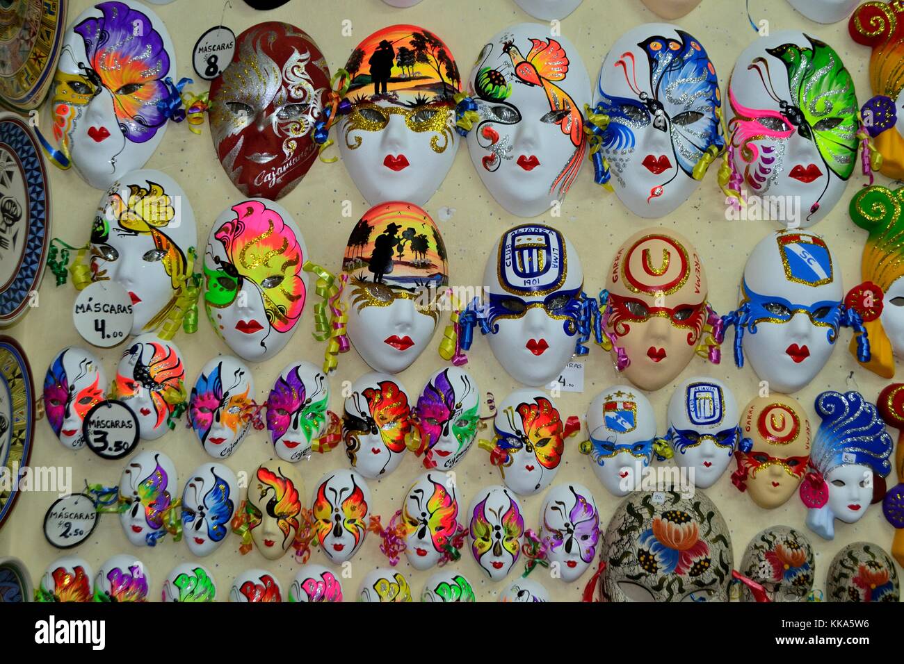 Carnival mask -Santa Apolonia Market in CAJAMARCA. Department of ...