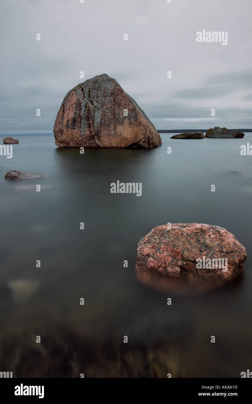 Rocks and boulders in the shallow water near the shore (Käsmu peninsula ...
