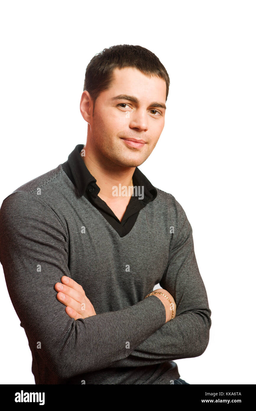 Closeup portrait of young man isolated on white Stock Photo - Alamy