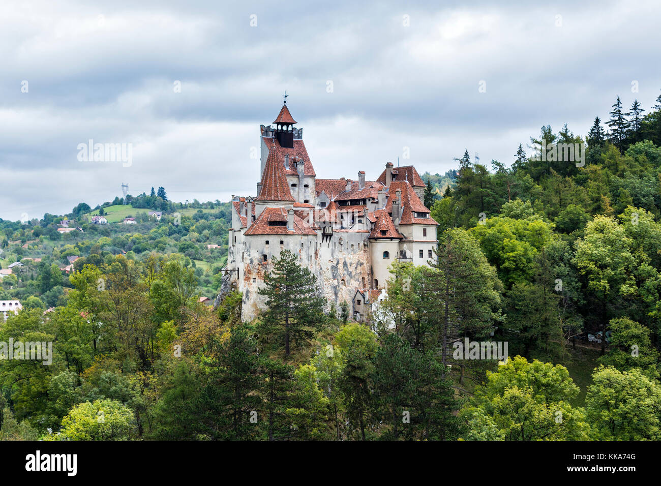 Bran Castle, Brasov, Romania. Medieval fortress at the border between ...
