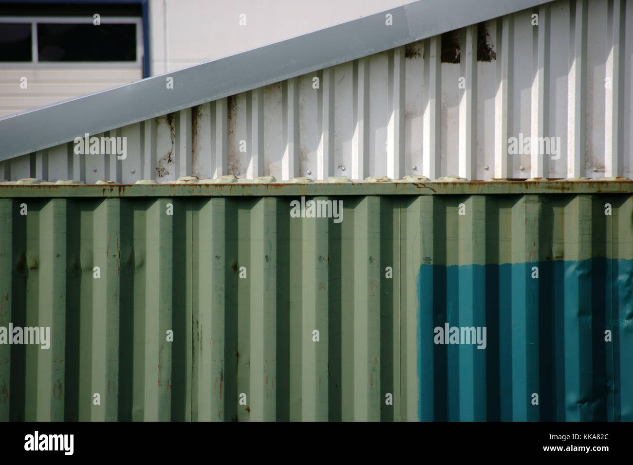 The side view of old rusted cargo container walls Stock Photo - Alamy