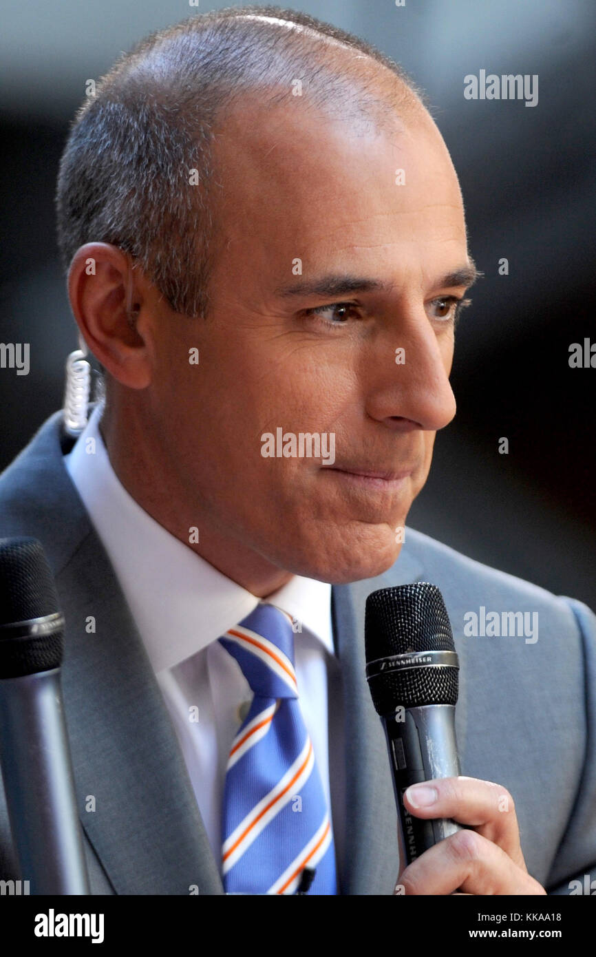 Matt Lauer in der NBC Show 'Today' auf dem Rockefeller Plaza. New York ...