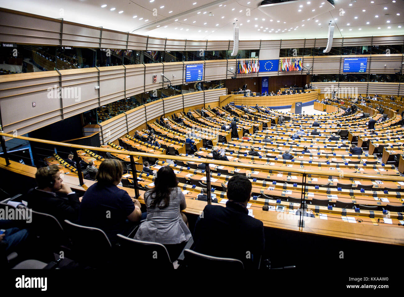 Plenary room of european parliament in brussels hi-res stock ...