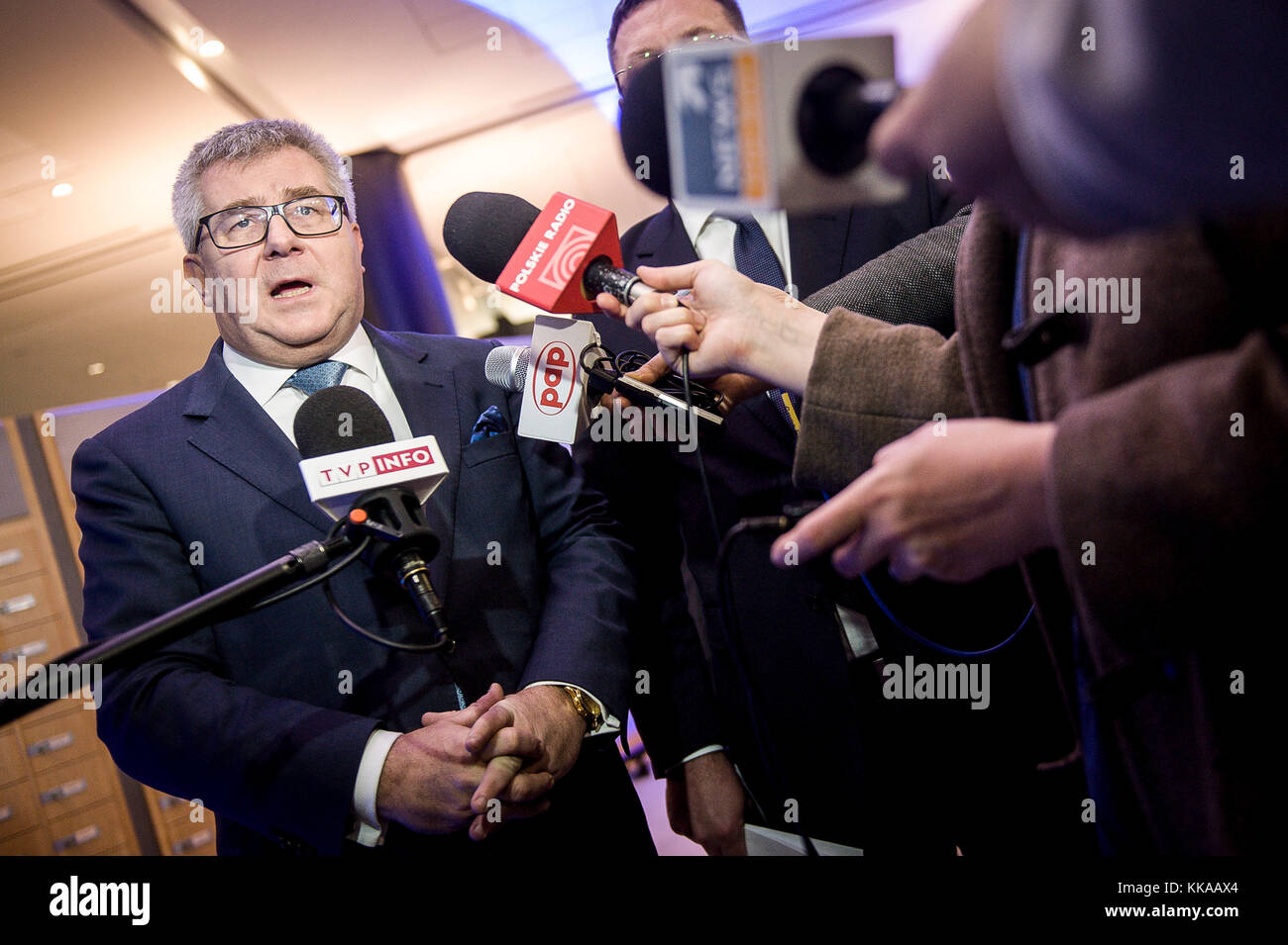 Brussels, Belgium. 29th Nov, 2017. Member of European Parliament (MEP) Ryszard Czarnecki gives ...