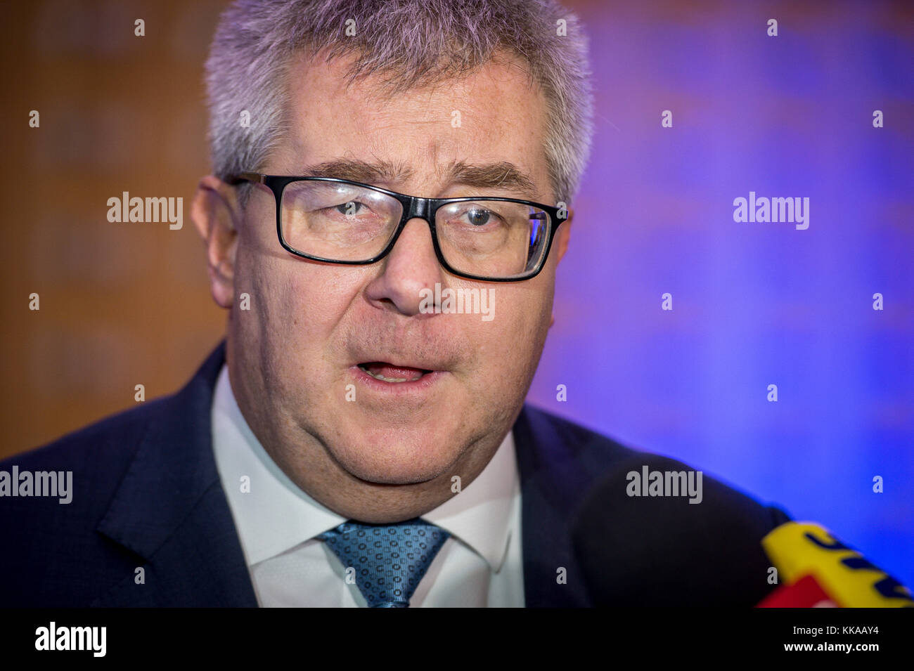 Brussels, Belgium. 29th Nov, 2017. Member of European Parliament (MEP) Ryszard Czarnecki gives ...