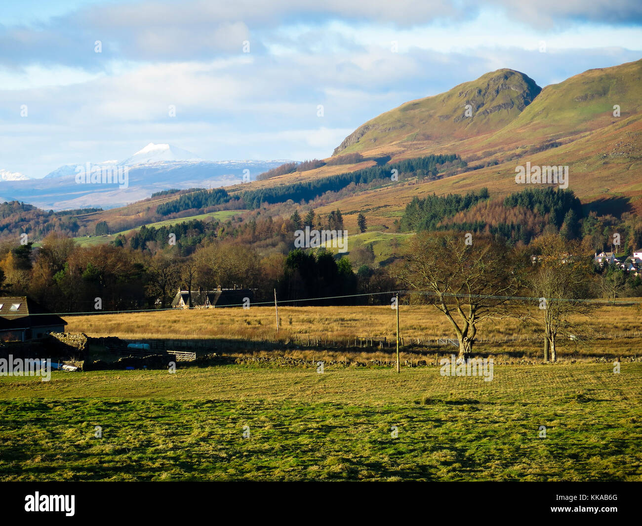 Stirlingshire 29 November 2017. Bright cold day at Loch Ardinning ...