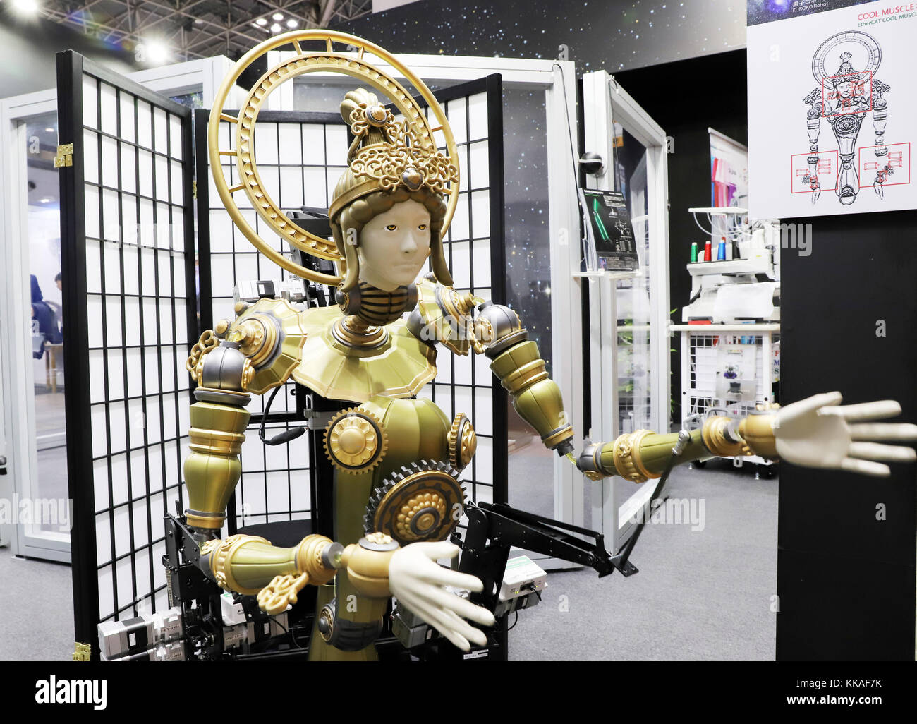 Tokyo, Japan. 29th Nov, 2017. Japan's robot maker Muscle displays a ...