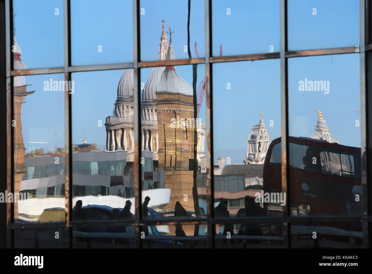 London, UK. 30th November, 2017. Reflections in the windows of No.1 ...