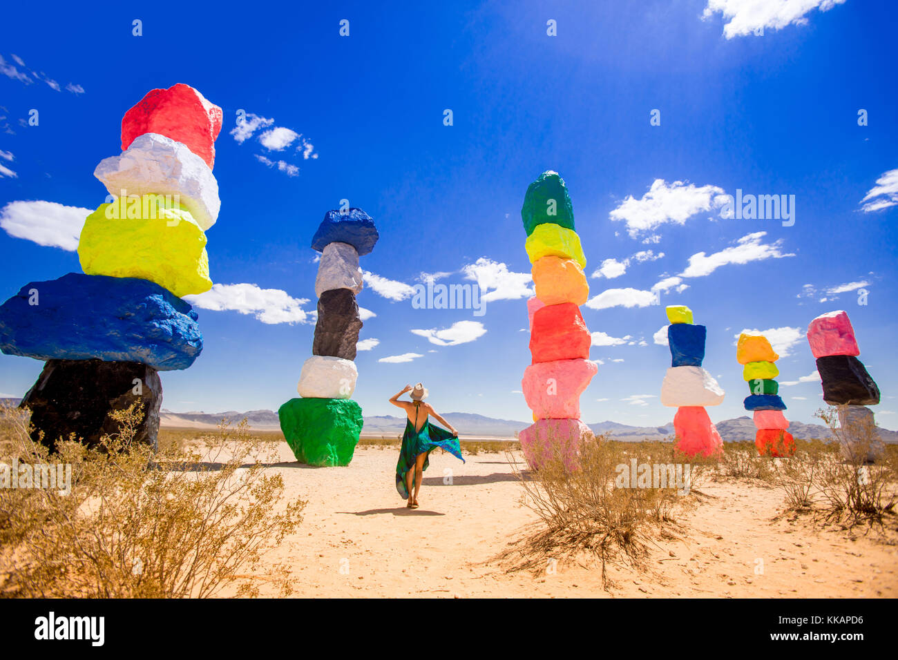 Seven Magic Mountains in Nevada, United States of America, North ...