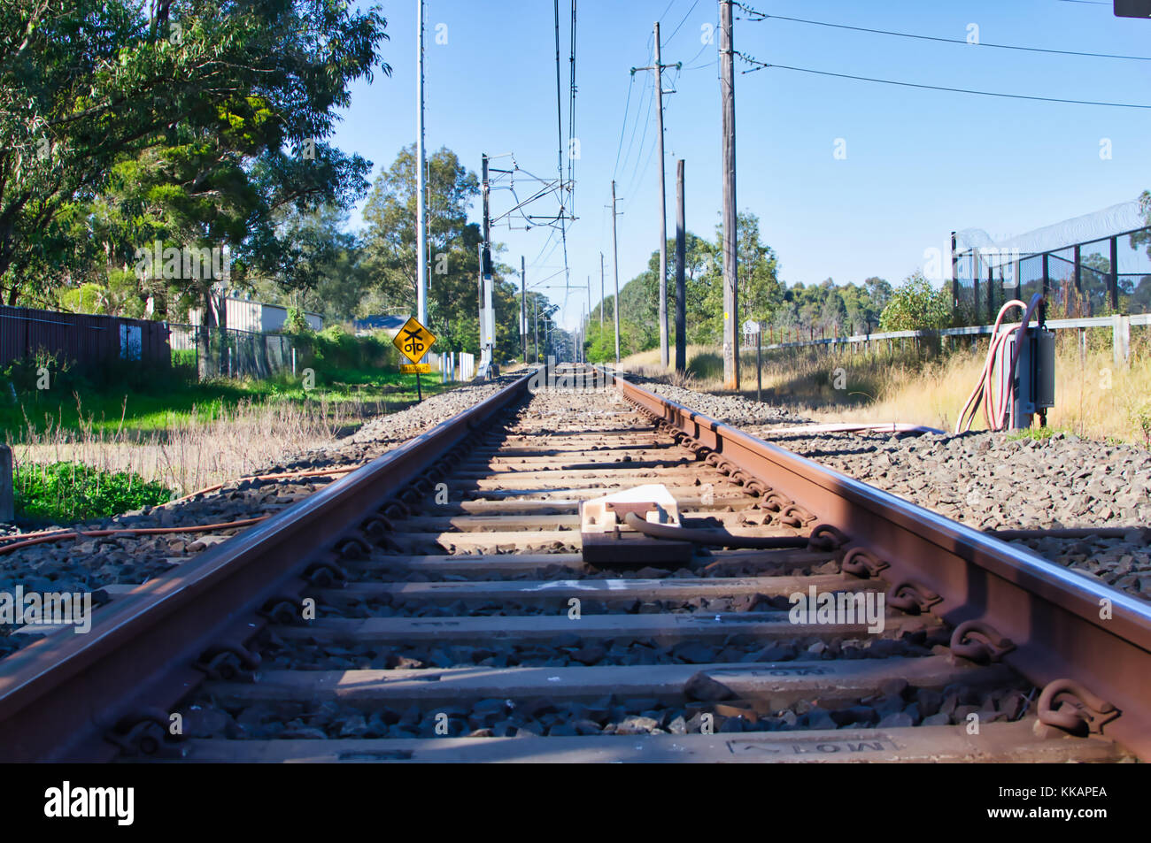 Railroad crossing early morning hi-res stock photography and images - Alamy
