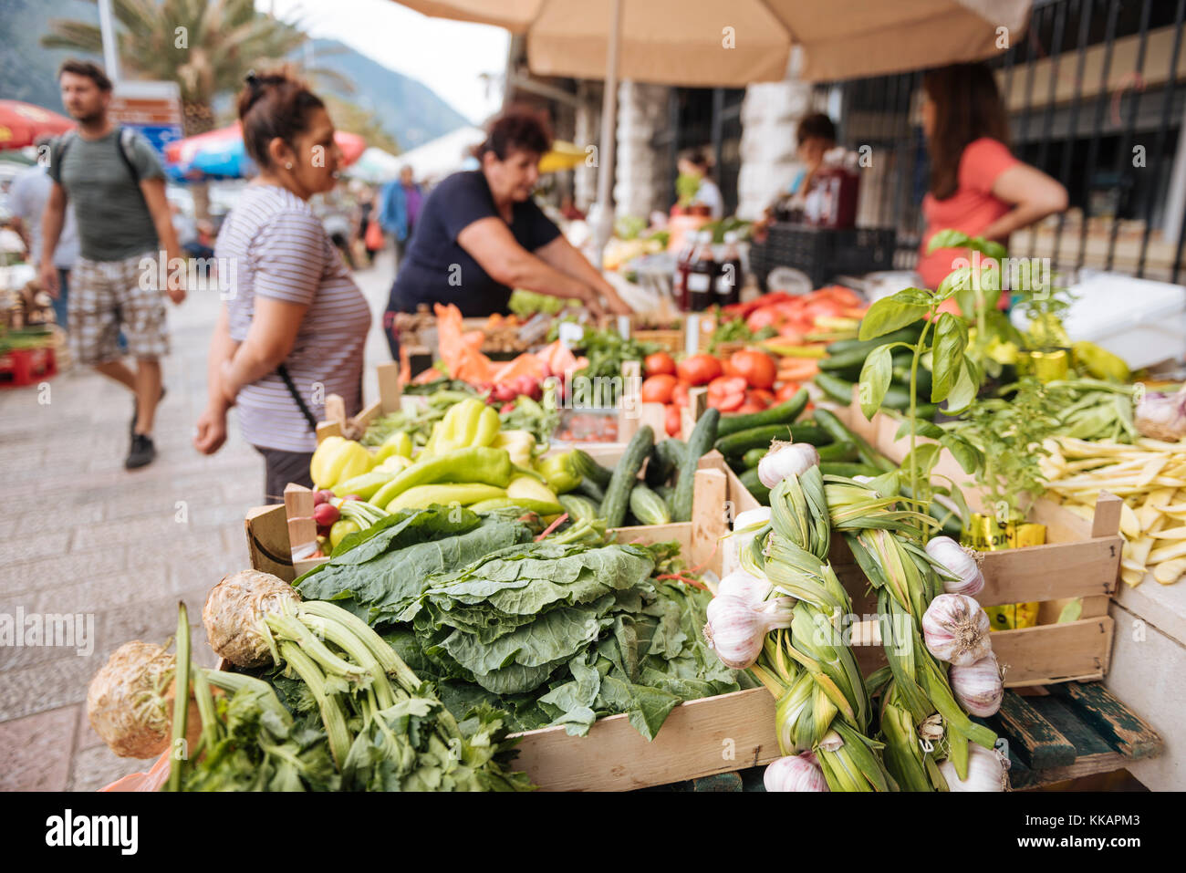 Market, Kotor, Bay of Kotor, Montenegro, Europe Stock Photo - Alamy