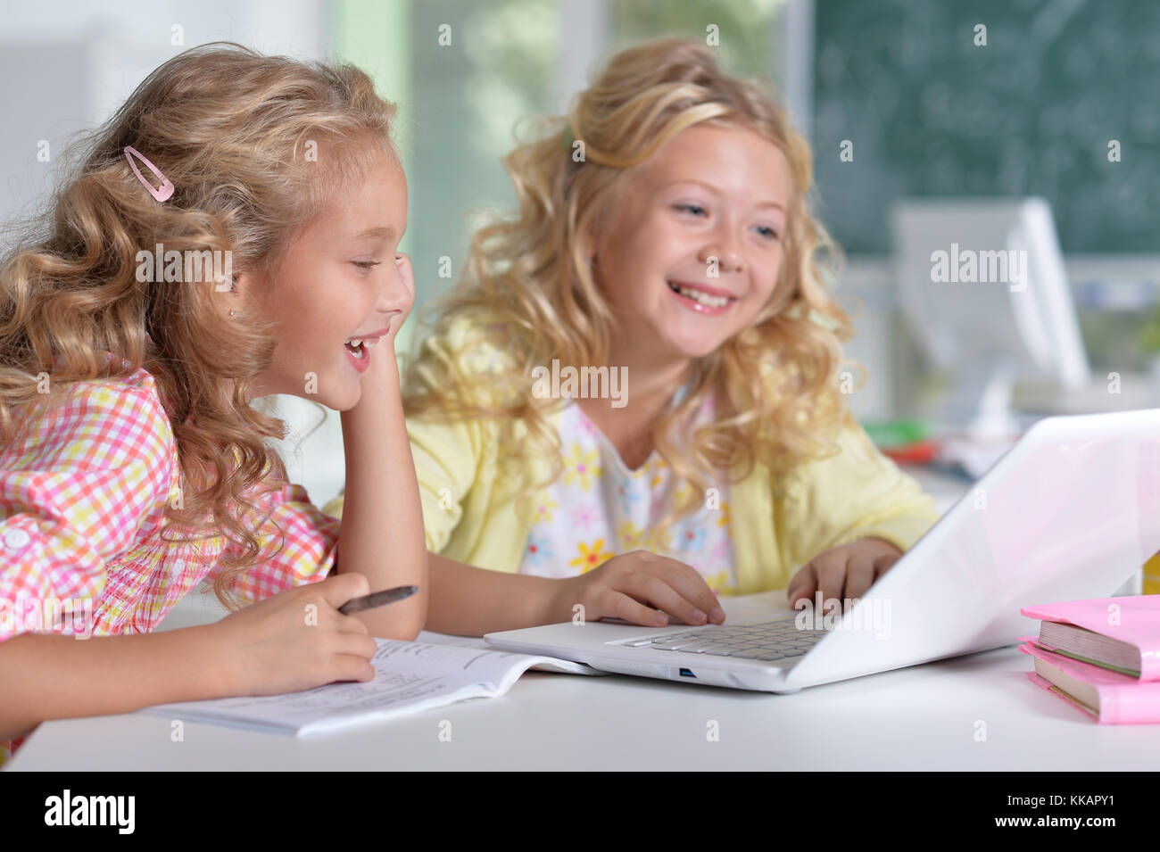 beautiful little girls at class Stock Photo - Alamy