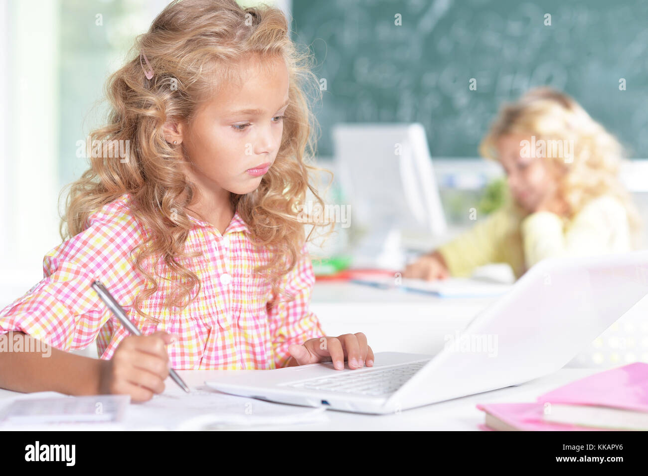 beautiful little girls at class Stock Photo - Alamy