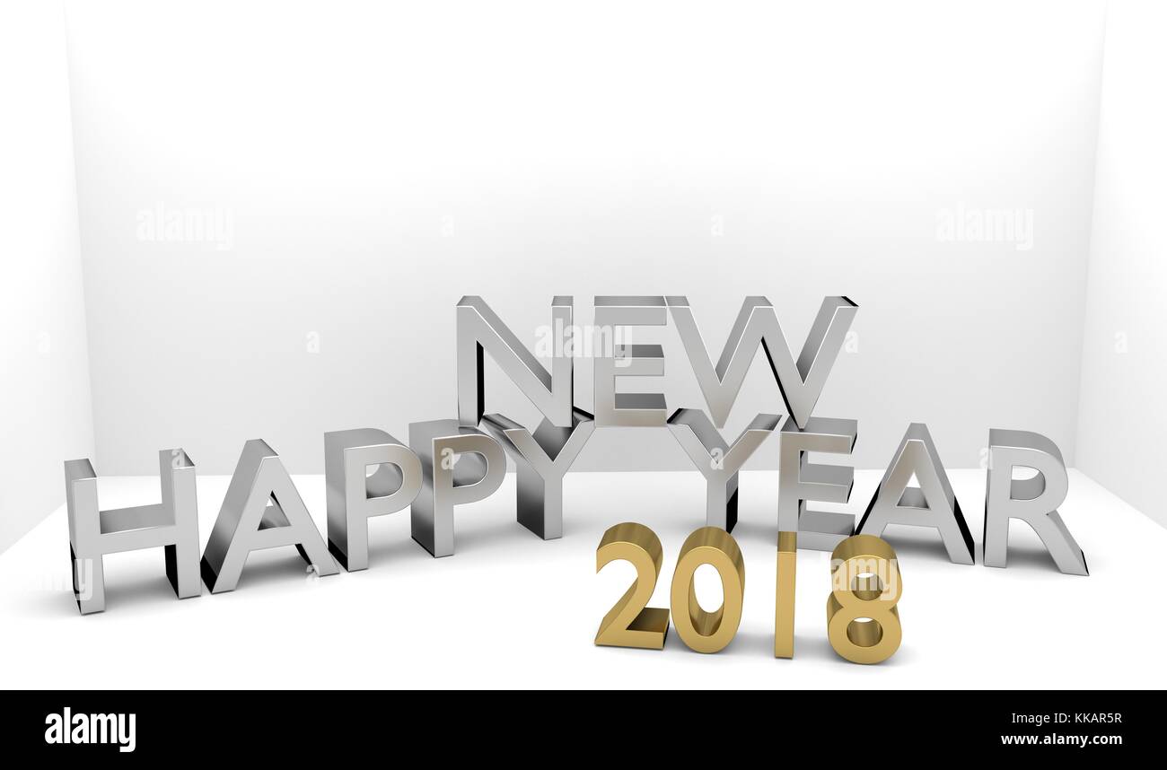 Happy New Year 3D text Stock Photo - Alamy