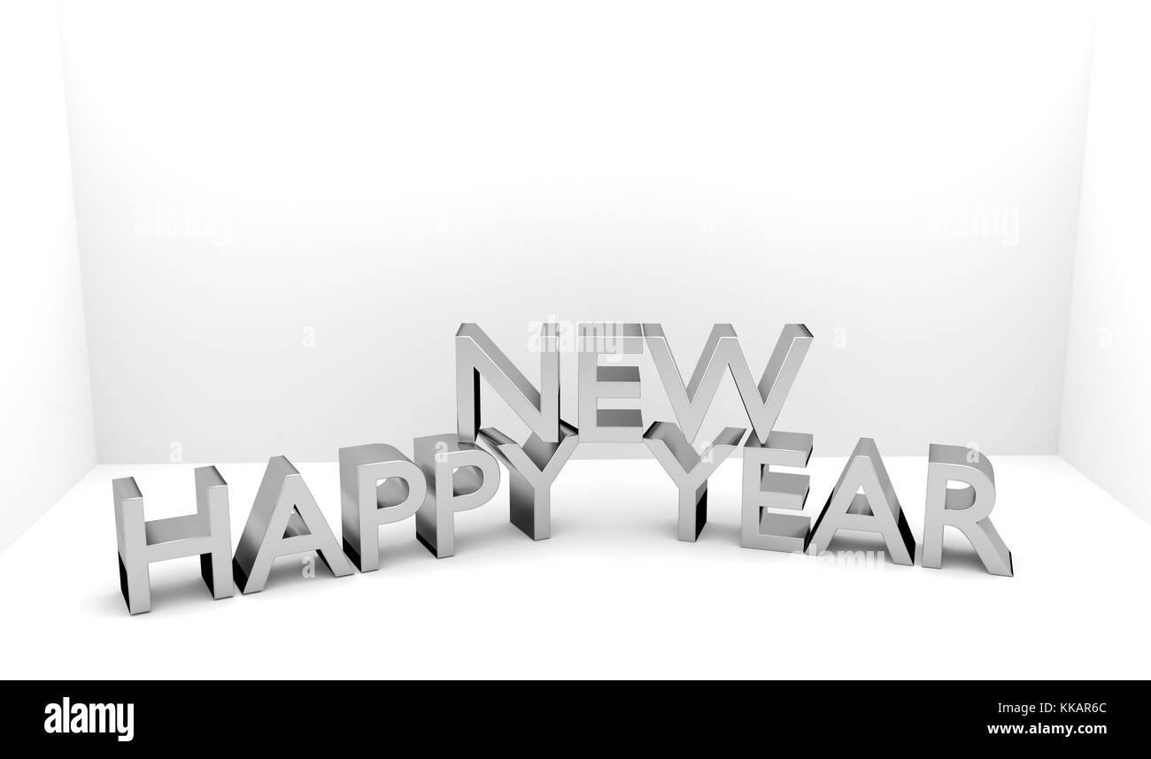Happy New Year 3D text Stock Photo - Alamy