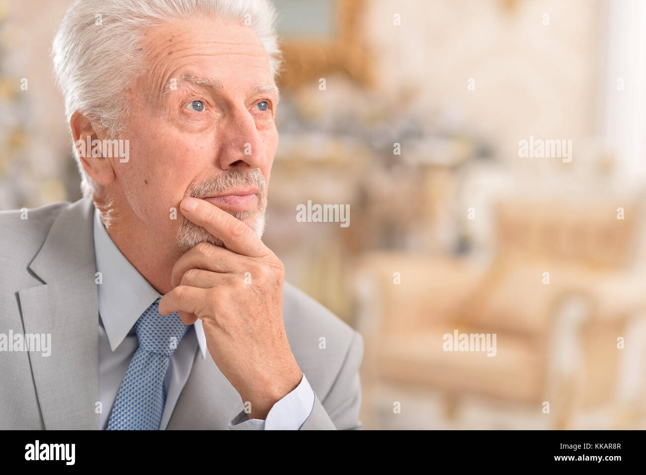 senior man thinking Stock Photo - Alamy