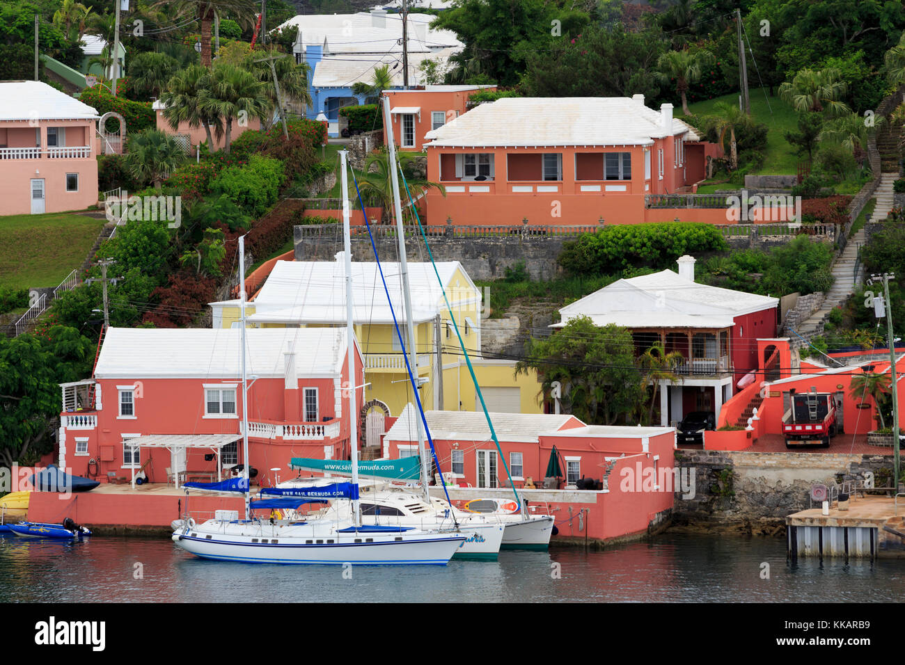 Architecture in Paget Parish, Bermuda, Atlantic, Central America Stock ...