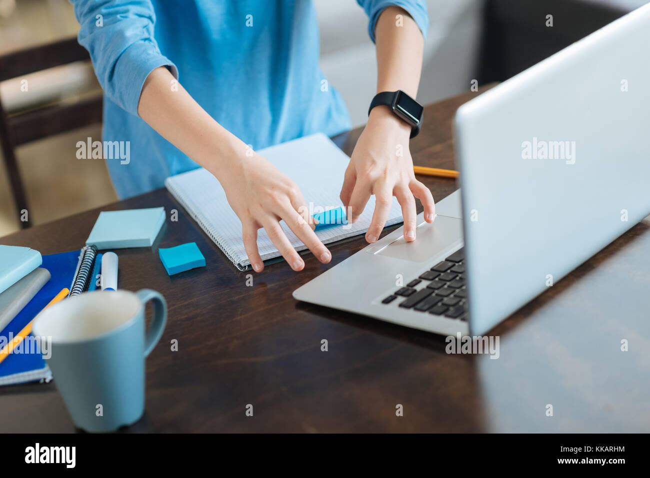 Close up of boys workspace Stock Photo - Alamy