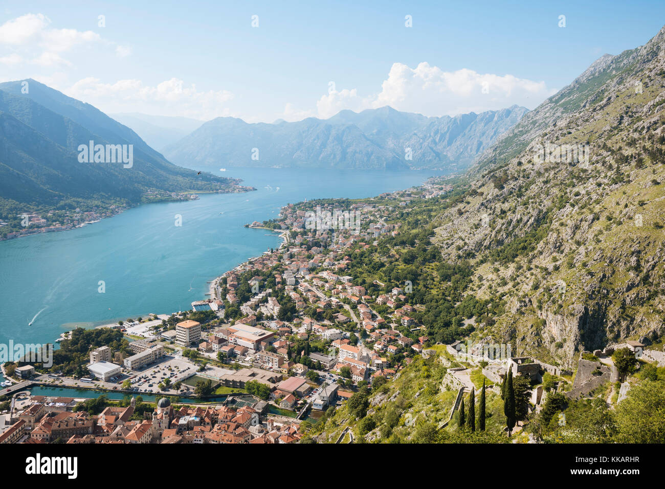 View from the Town Walls, Kotor, Bay of Kotor, UNESCO World Heritage ...