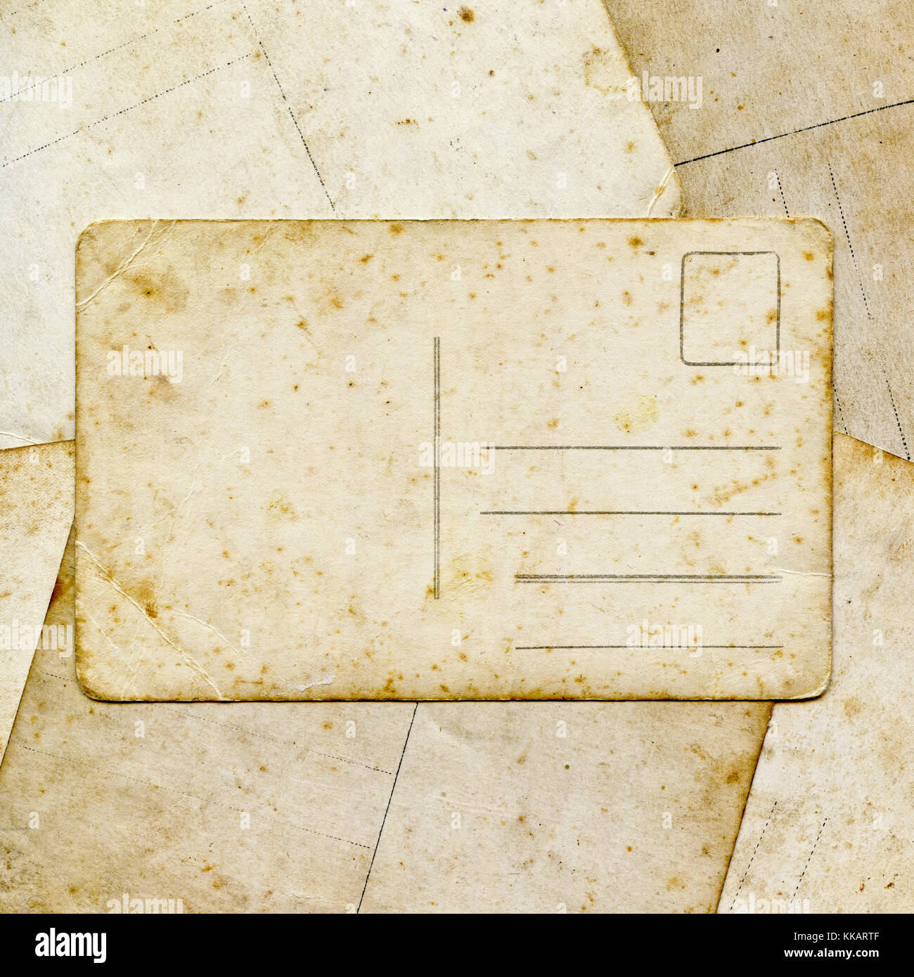 Old vintage postcard on the paper background Stock Photo - Alamy