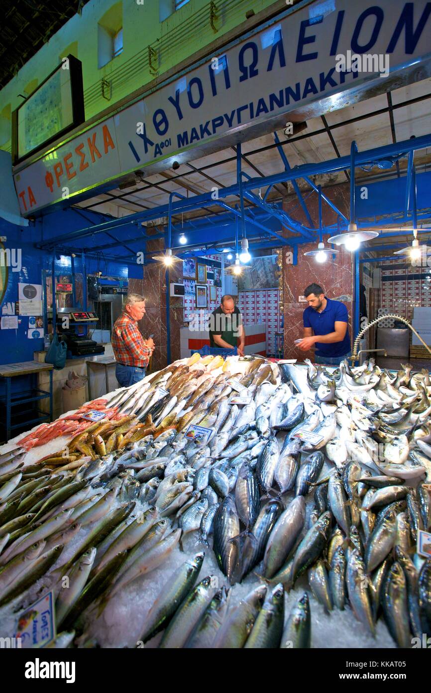 Market in Chania, Crete, Greek Islands, Greece, Europe Stock Photo - Alamy