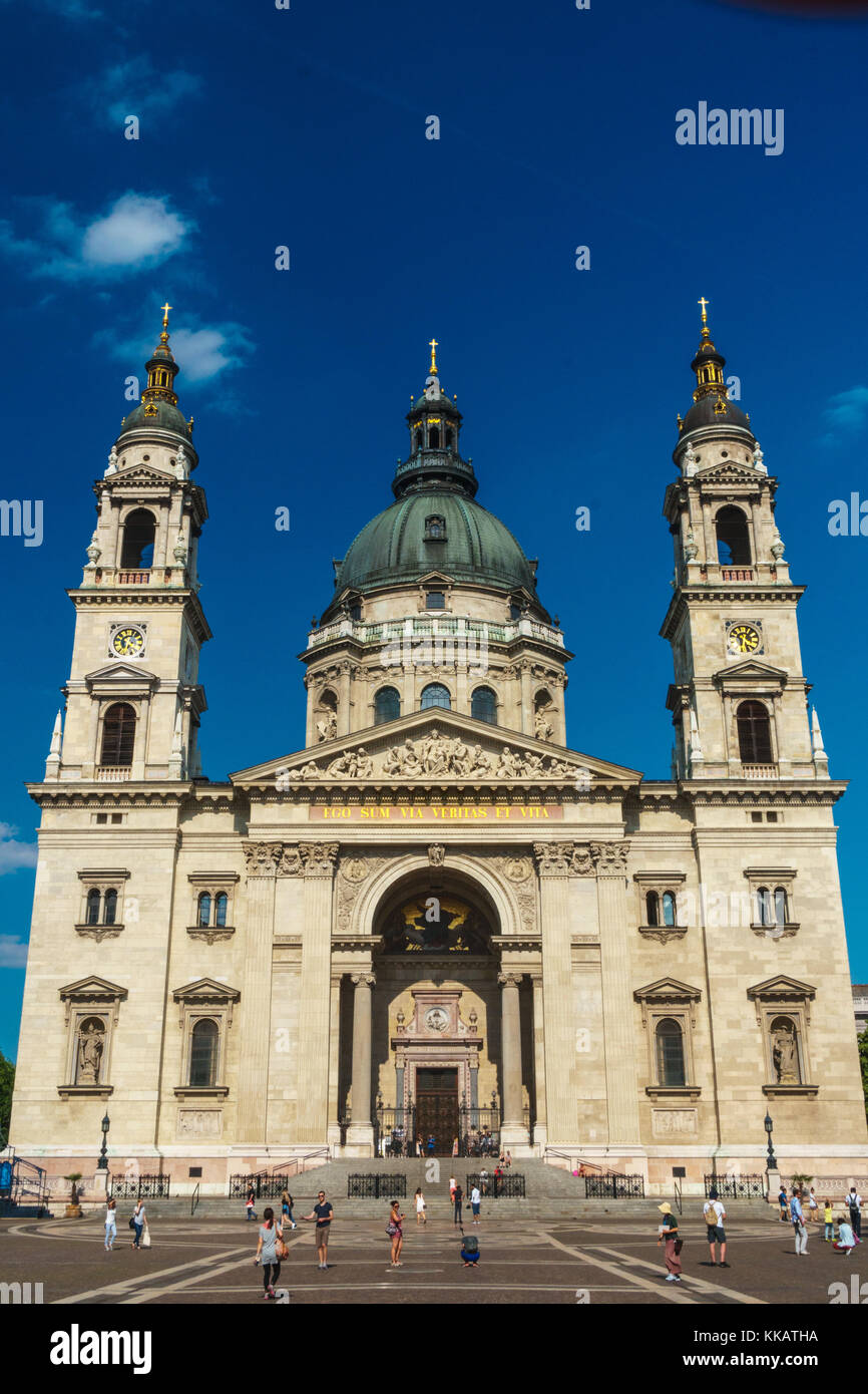 Facade of St. Stephen's Basilica, Budapest, Hungary, Europe Stock Photo ...