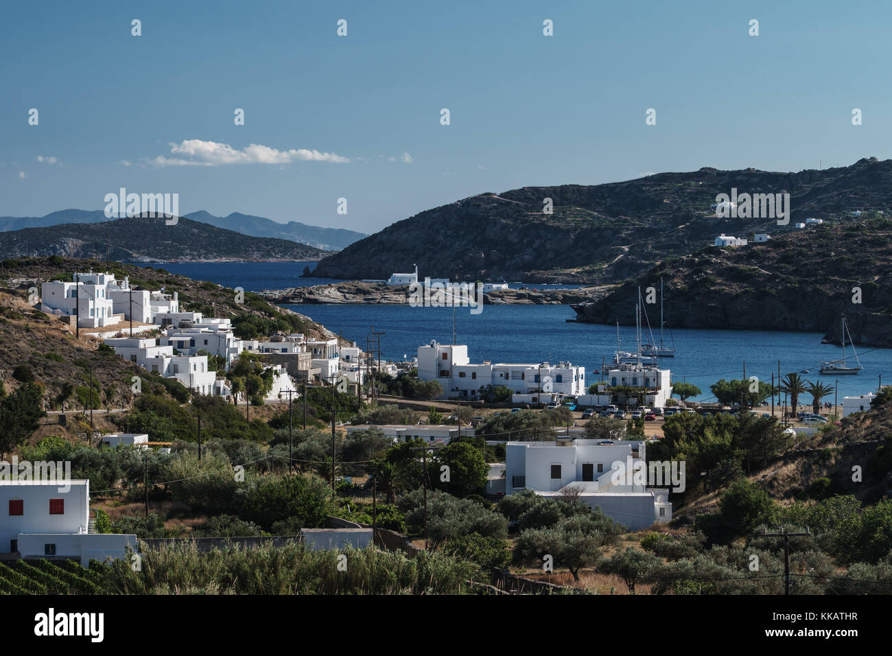 View of Faros Harbour, Sifnos, Cyclades, Greek Islands, Greece, Europe ...