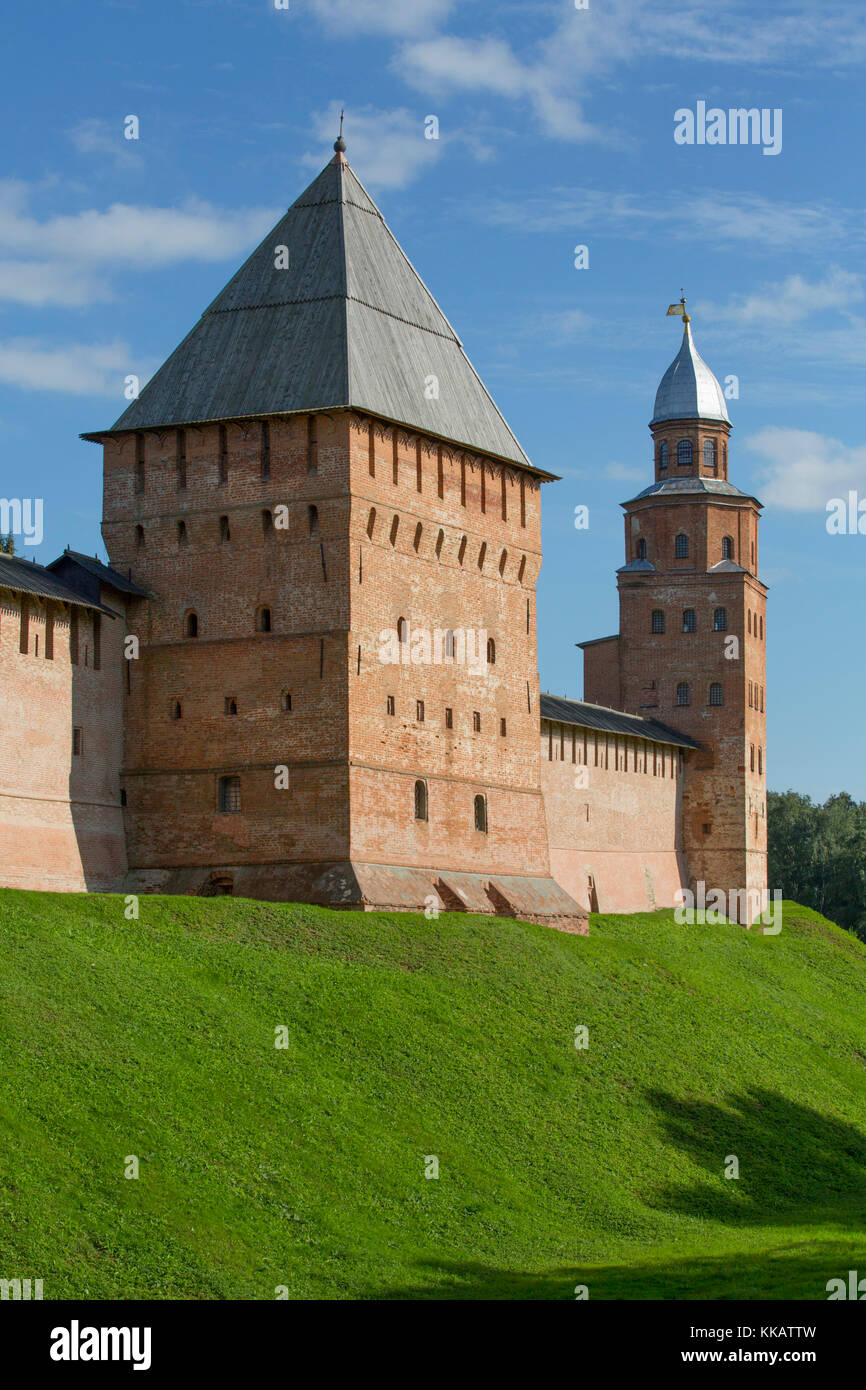 Kremlin Wall with Towers, UNESCO World Heritage Site, Veliky Novgorod, Novgorod Oblast, Russia ...