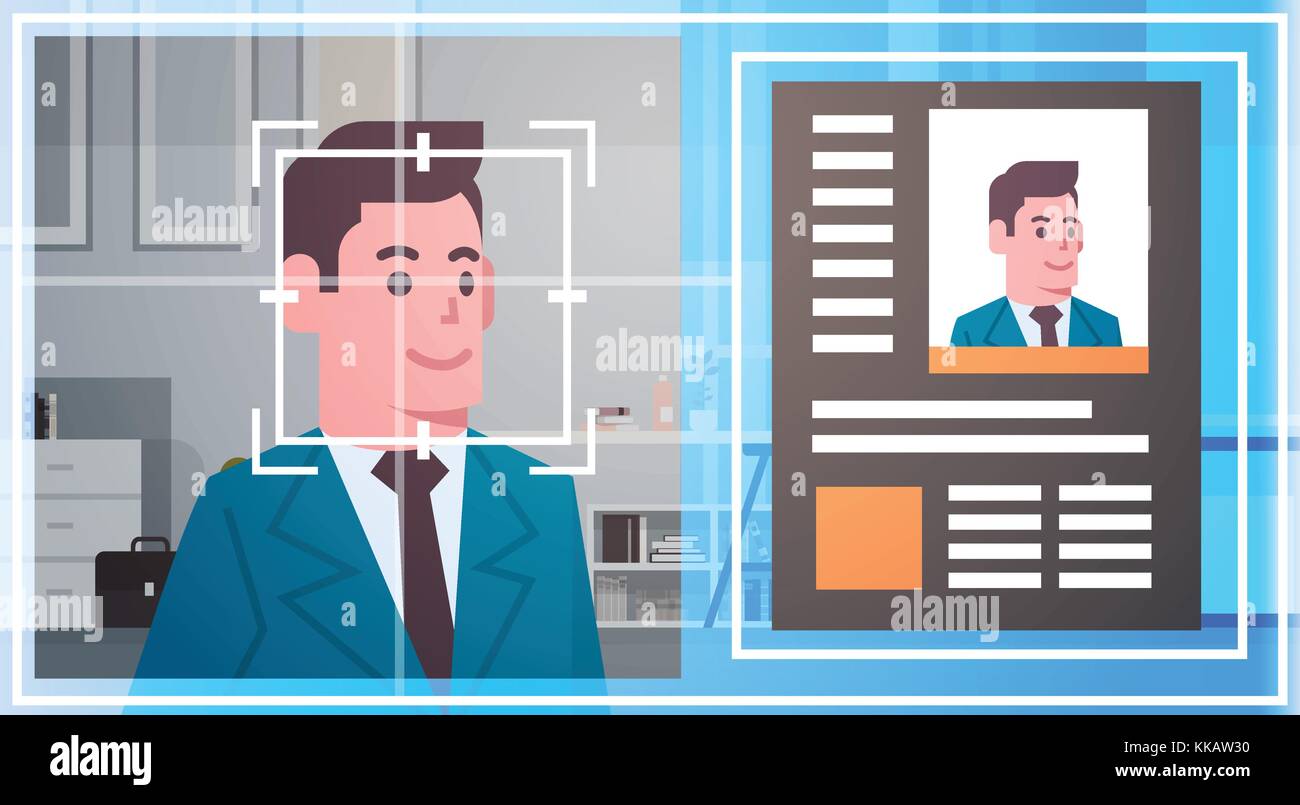 Face Recognition Technology Scanning Business Man Modern Security ...