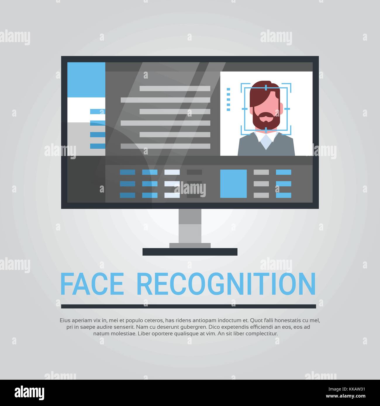 Face Recognition Technology Computer Security System Scanning Male User ...