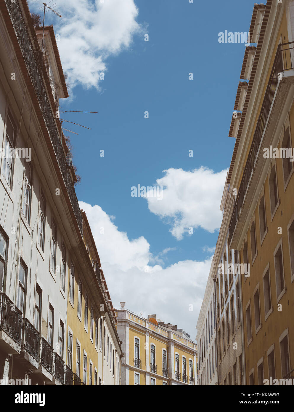 Beautiful narrow old street in Lisbon Stock Photo - Alamy