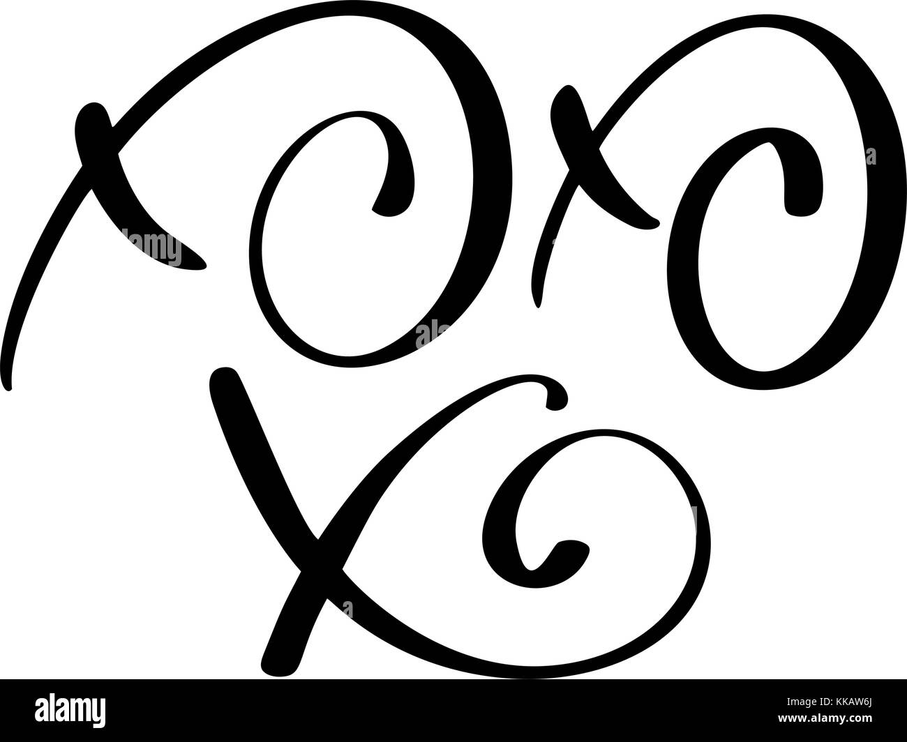 Xo-Xo-Xo Christmas calligraphy vector greeting card with modern brush ...