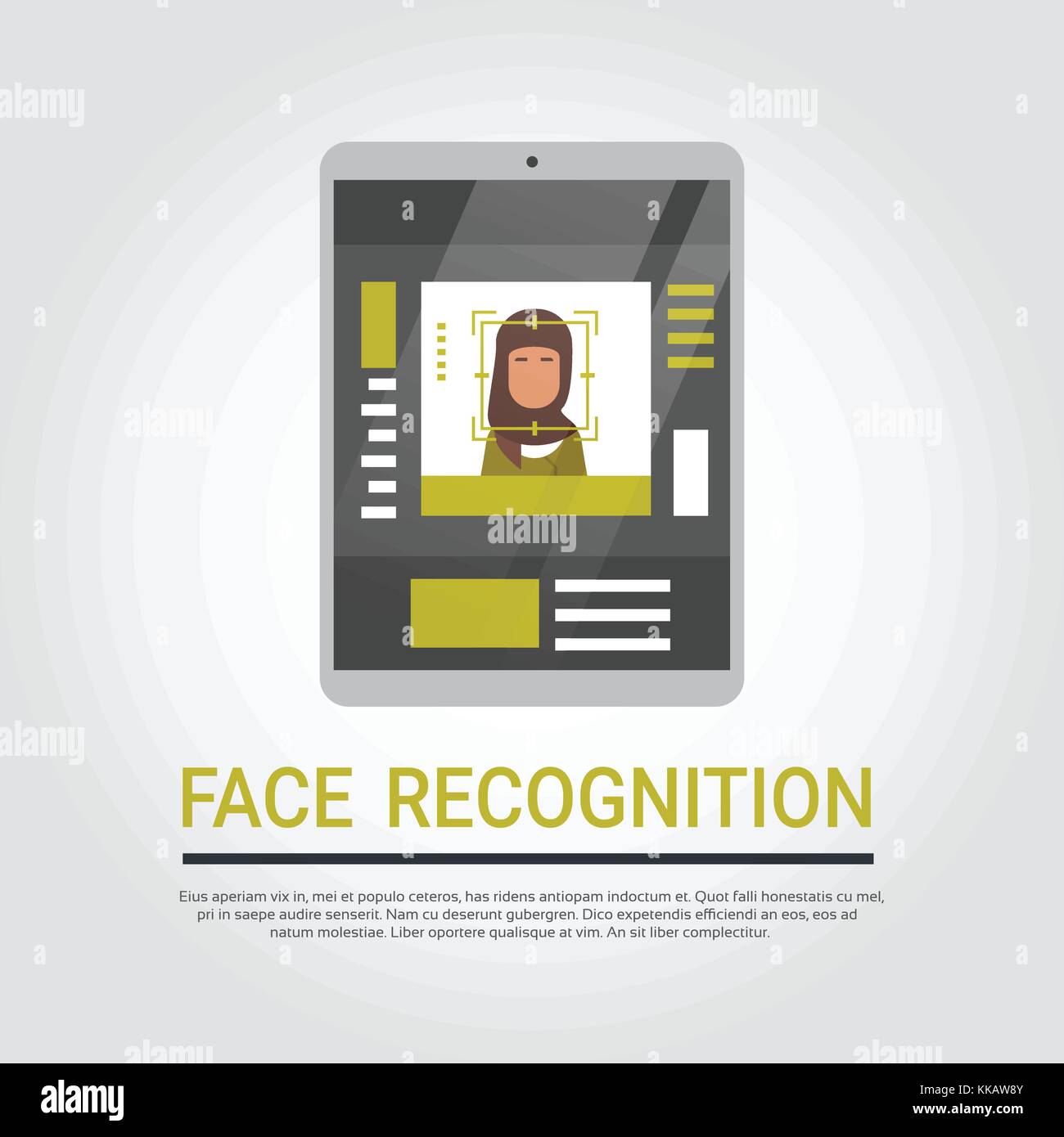 Face Recognition Technology Digital Tablet Security System Scanning ...