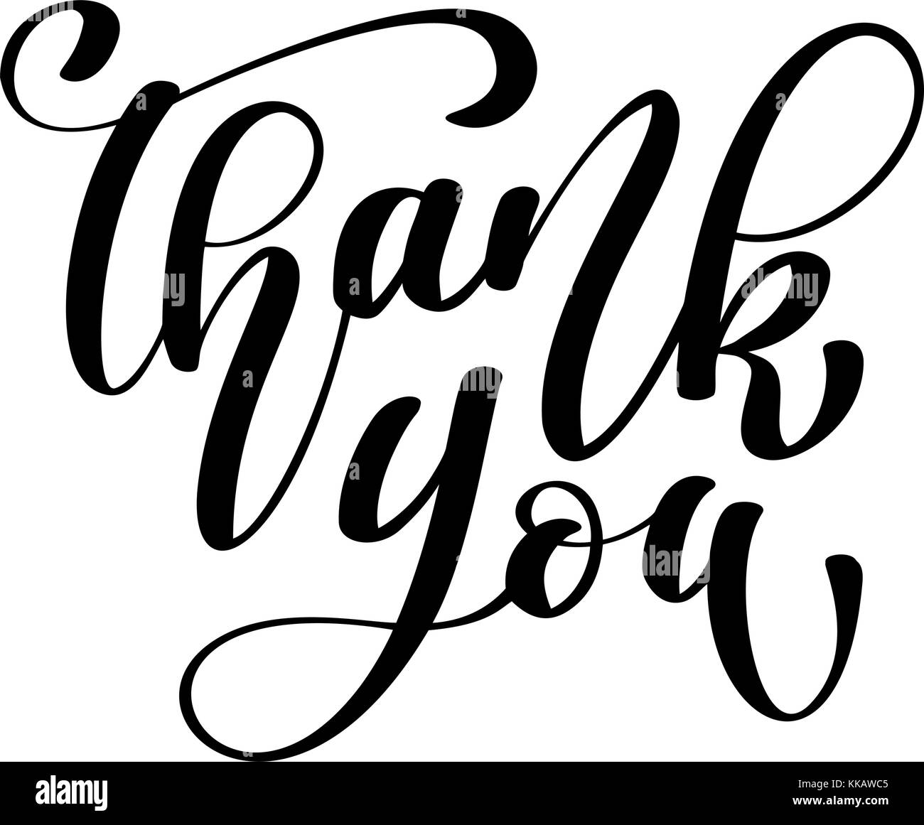 Thank You handwritten inscription. Hand drawn lettering. Thank You ...