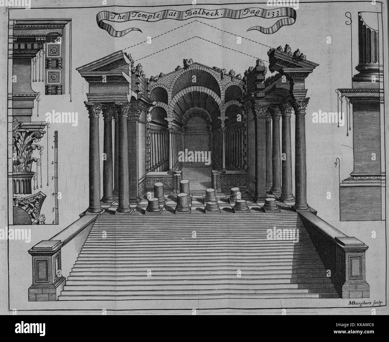 An architectural illustration that depicts one of the temples located ...